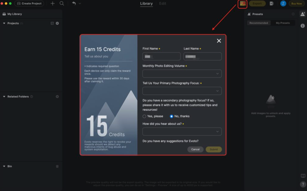 Evoto Credits – EVOTO SUPPORT