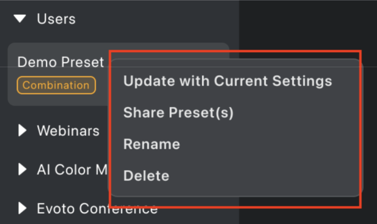 Presets – EVOTO SUPPORT