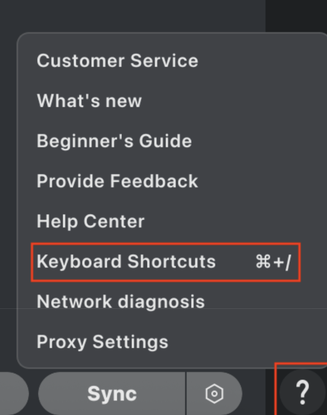 Keyboard Shortcuts – EVOTO SUPPORT