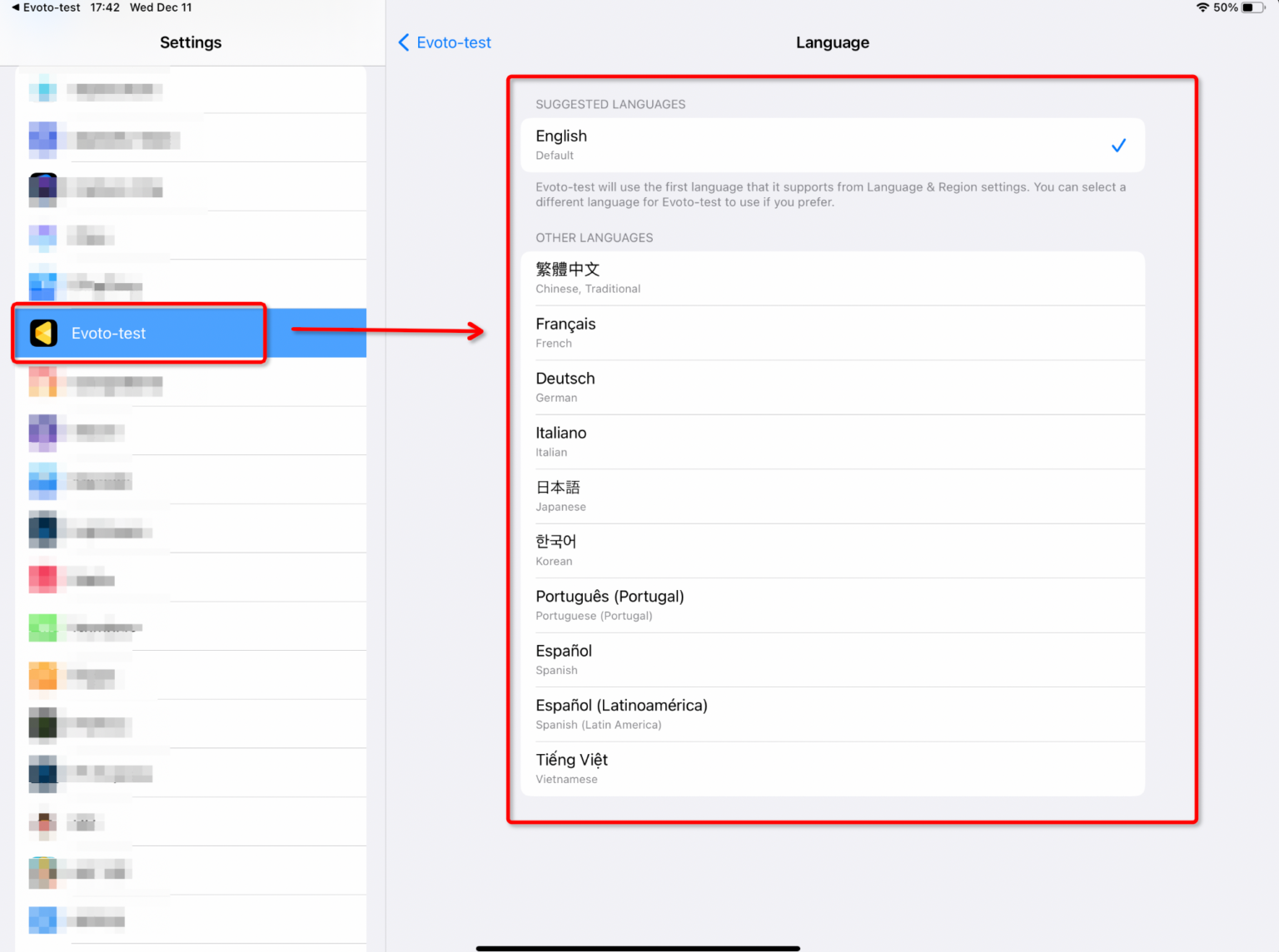 Evoto for iPad: Supported Languages | EVOTO SUPPORT