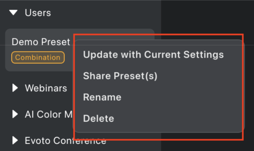 Presets – EVOTO SUPPORT